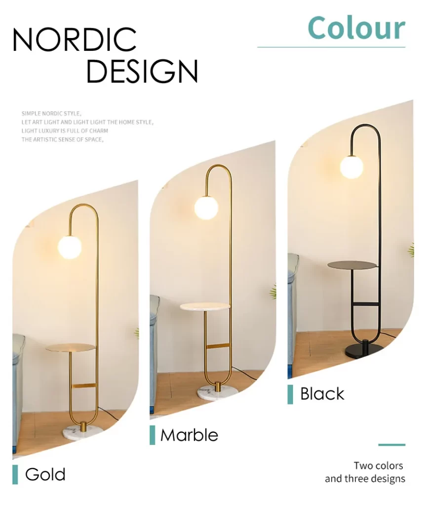Modern Nordic Style Floor Lamp with Round Table - Shop Sage Design ...